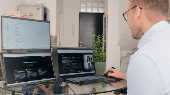 Foldable Monitor Dual Portable Screen Display For Laptop | UPERFECT